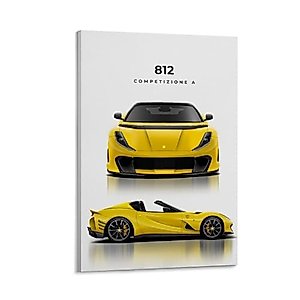 Car Poster Ferrari F40 Supercar Posters Racing Car Canvas Wall Art For Boy's Bedroom SuperCar Wall Decor Frame-style 24x36inch(60x90cm)