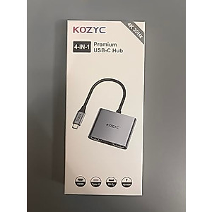 USB C to Dual HDMI Adapter 4K@30Hz, KOZYC USB C Hub Multiport Adapter with 2xHDMI, USB 3.0, 100W PD, Support USB C to HDMI Splitter Extended Display for MacBook Pro (MST is not Supported on MacOS)