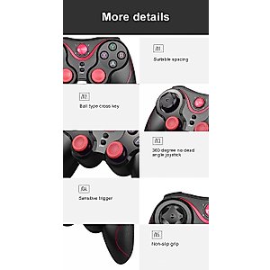 Megadream Android Gamepad Controller, Wireless Key Mapping Gamepad Joystick Perfect for Call of Duty & PUBG Mobile & More, Compatible for Samsung Galaxy HTC LG Other Phone, Not for iOS