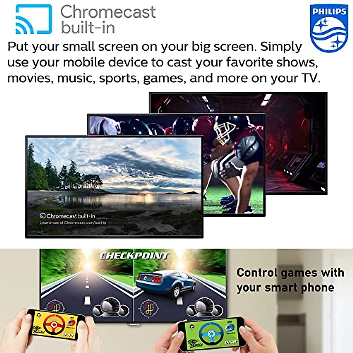 PHILIPS 50-Inch 4K UHD LED Android Smart TV with Voice Remote, HDR10, Google Assistant and Chromecast Built-in