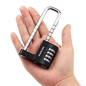 Large 4-Position Combination disc Padlock Stainless Steel Rust-Proof Door Warehouse Outdoor Round Cake Tray Padlock Discus Lock with Hardened Steel Shackle Shelf Locker Silver Lock Gym, School,