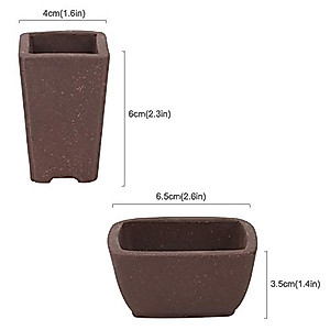 Happy Bonsai 4 pc Zisha Mini Bonsai Pots 2" Width