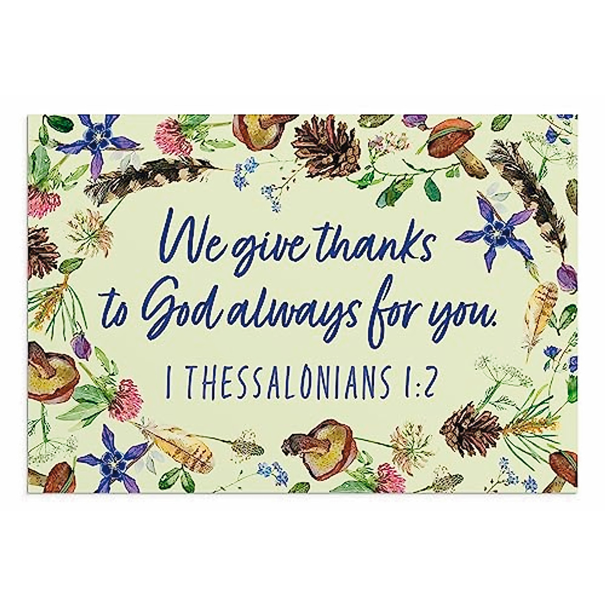 DaySpring - We Give Thanks - 4 Nature Design Assortment with Scripture - King James Version - 12 Thank You Boxed Cards & Envelopes (U0061)