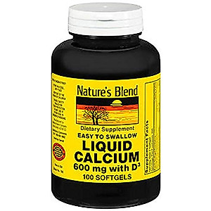 Natures Blend, Easy to Swallow, Liquid Calcium, 600mg, 100ct