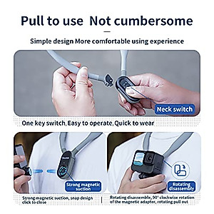 TELESIN Magnetic POV Neck Selfie Holder with Phone Clip Vertical Mount Kit, Hand Free Video Vlog Necklace Lanyard Body Strap Attachment for GoPro Max Hero Insta360 DJI Action iPhone Android