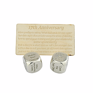 17 Year Anniversary Metal Date Night Dice - Create a Unique 17th Anniversary Date Night