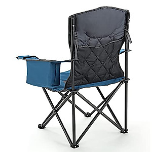 ARROWHEAD OUTDOOR Portable Folding Camping Quad Chair w/ 6-Can Cooler, Cup & Wine Glass Holders, Heavy-Duty Carrying Bag, Padded Armrests, Headrest & Seat, Supports up to 450lbs, USA-Based Support