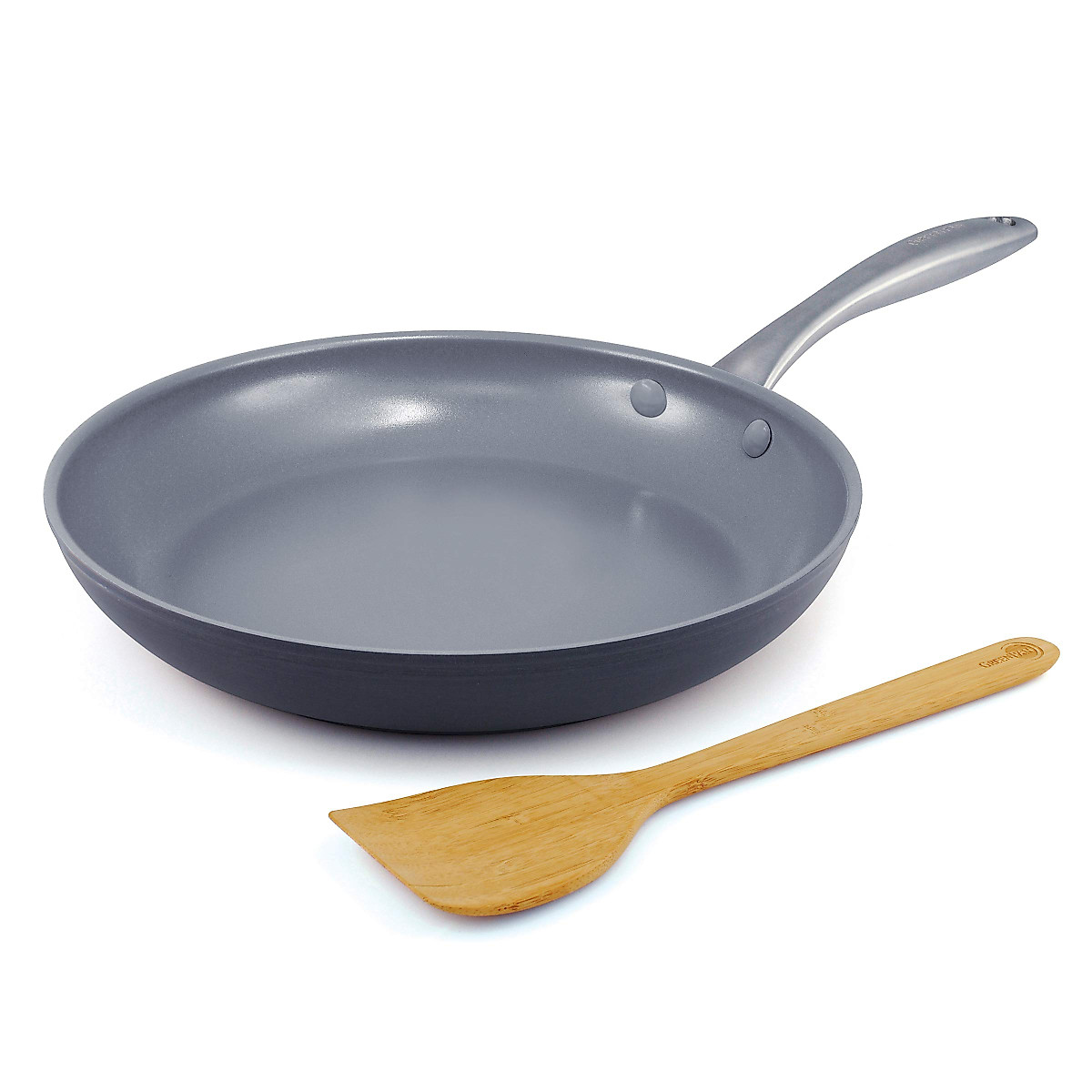 GreenPan Lima Healthy Ceramic Nonstick, 10'', Gray & Lima 1QT and 2QT Ceramic Non-Stick Saucepan Set, Gray -