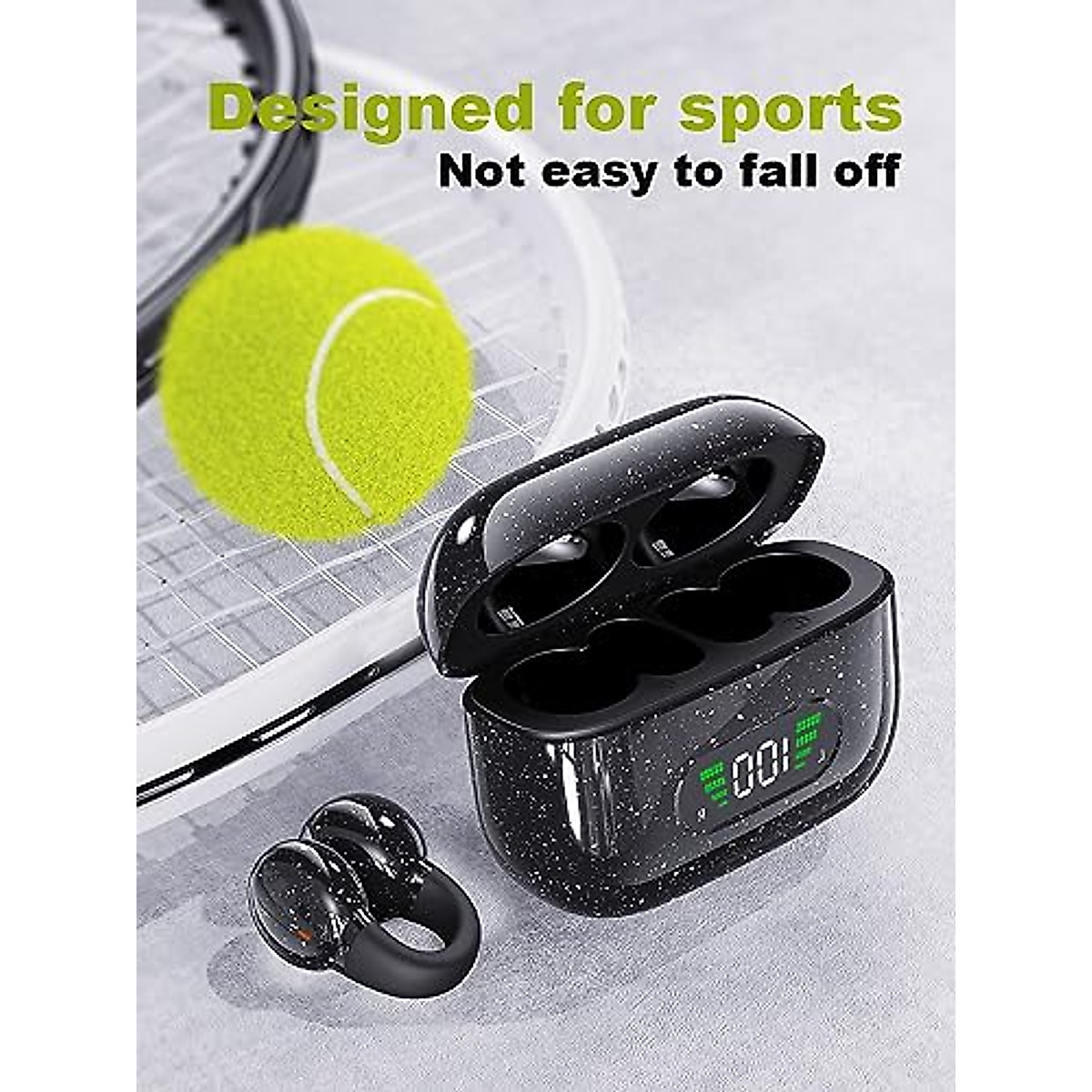 Open Ear Bluetooth Earbuds Ear Clips Wireless Bluetooth Headphones Open Ear Bone Conduction Earbuds Noise Cancelling Wireless Bluetooth Earbuds Open Air Headphones Earphones Sports Earbuds for School