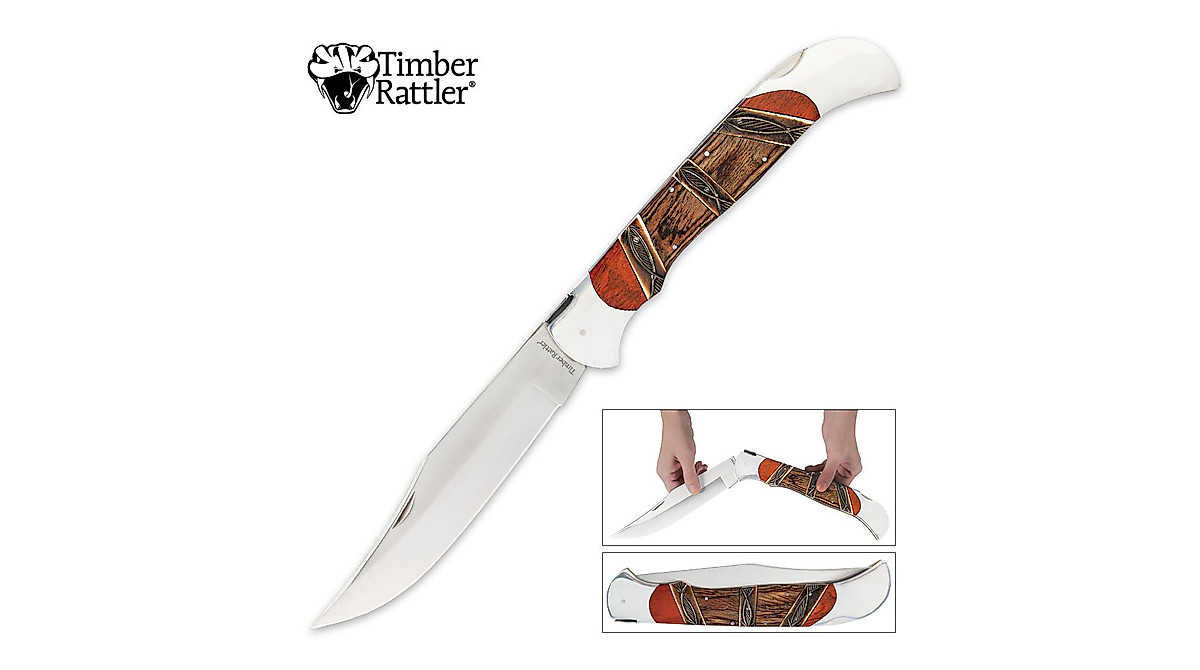 Timber Rattler Heartwood Scarab Giant Folding Knife