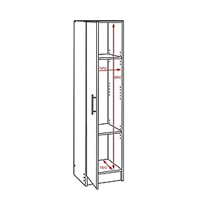 Prepac Elite 16" Narrow Cabinet in White