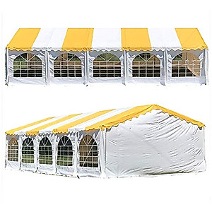 DELTA Canopies 32'x16' Budget PVC Wedding Party Tent,Easy Setup Outdoor Event Canopy,Backyard Garden Shelter Gazebo,with Waterproof Top,Galvanized Steel Frame,Commercial/Residential Use,Yellow White