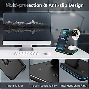 Liwin Wireless Charger, 3 in 1 Fast 15W Wireless Charging Station