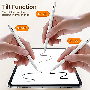 Hastraith Stylus Pen for iPad(2022-2018), 13 mins Fast Charging iPad Pencil, Tilt Sensitivity for Apple iPad 10/9/8/7/6, iPad Air 5/4/3, iPad Pro 12.9/11", iPad Mini 6/5, Cream White