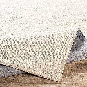 Mark&Day Area Rugs, 9x12 Remy Solid and Border Ivory Area Rug, Ivory Carpet for Living Room, Bedroom or Kitchen (9' x 12')