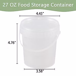 Udotry 20 PCS Round Plastic Ice Cream Bucket, 27 OZ Clear Ice Cream Tub with Lids