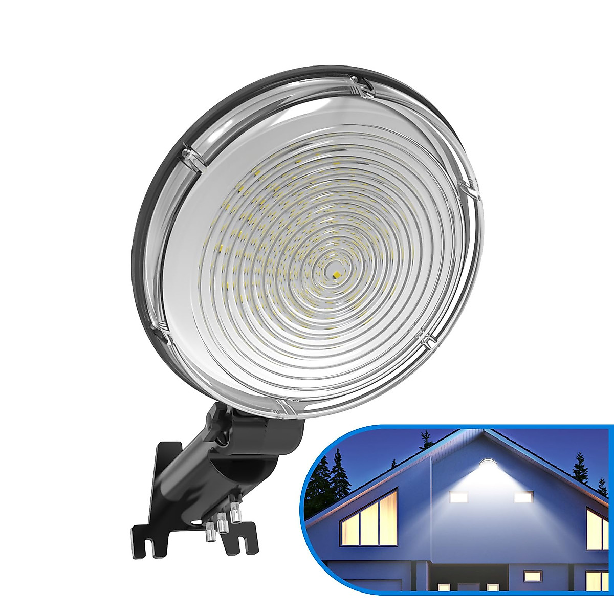 Hncelrat LED Barn Light - 15000LM Dusk to Dawn Outdoor Light, IP65 Waterproof Flood Security Lights - 6500k Barn Lights Outdoor with Photocell Angle Adjustable for Farmhouse Yard Garden Garage - 1Pack