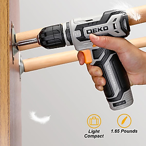 Cordless Drill: DEKO PRO 12V Power Battery Drill Set with Small Electric Drills and 3/8-inch Keyless Chuck with Portable Tool Set Gift Box
