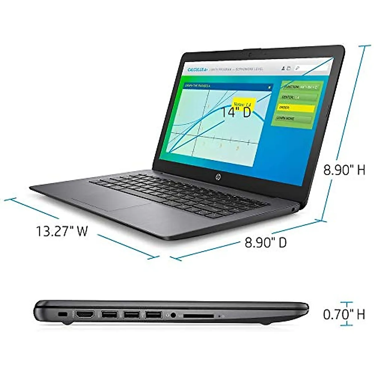Newest HP Stream 14" HD SVA Laptop Computer, Intel Celeron N4000 Processor, 4GB RAM, 64GB eMMC Flash Memory, 1-Year Office 365, HDMI, Bluetooth, Windows 10, Black, AllyFlex MP, Online Class Ready