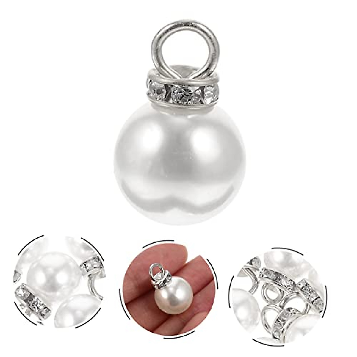 Pearl Pendant Pearl Dangle Earrings Pearl Pendant Necklace Drop Pearl Earrings 100pcs Pearl Charm Pearl Dangle Charms Imitation Peal Pendant Charms Bracelet Making Kit DIY Pendant