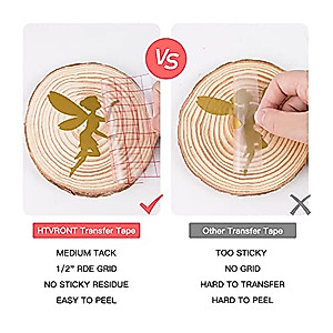 HTVRONT Transfer Tape for Vinyl - 12" X 120 ft w/Red Alignment Grid Transfer Paper for Cricut Adhesive Vinyl, Silhouette Cameo Vinyl Transfer Tape for Vinyl for Decals,Signs, Windows, Stickers