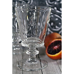 La Rochere Napoleon Bee 12 oz Wine Tasting Glasses - Set of 6. Iconic French Wine Glasses w/ the French Bee Embossed Design