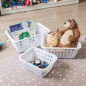 Basket pack x 6. Multi size storage basket. Storage bin containers use for organizing. (White)