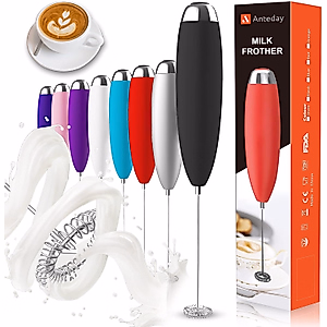 Milk Frother, Hand Mixer, Frother for Coffee, Anteday Battery Operated (Not Included) Electric Mini Matcha Whisk Hand Coffee Frother Electric Drink Stirrer for Lattes, Cappuccino, Hot ChocolateHe