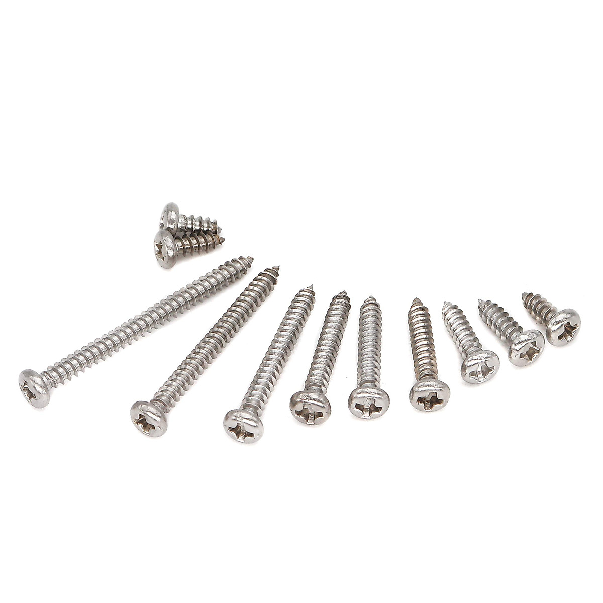 binifiMux 390pcs M3 Phillips Pan Head Screws Self Tapping Drilling Screws Assortment Kit, 304 Stainless Steel, 10 Sizes