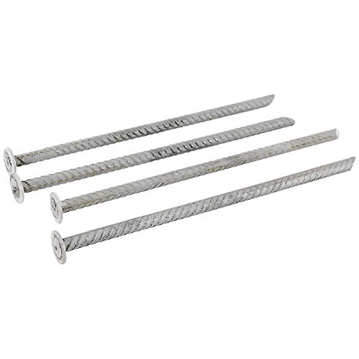 SmartSign Rebar Spikes - Pack of 4, Length 14", Diameter 1/2", Heavy Duty Metal Rebar Stakes for 6ft Parking Curbs/Wheel Stop/Speed Bump, Silver, Made in USA