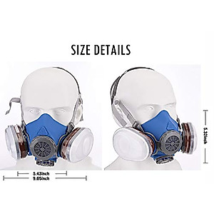 SYINE Half Face Reusable Respirator Spray Paint Gas Mask Respiratory Protection Multi-Purpose Dustproof Respirator,Medium(Mask+1 Pair Cartridges)