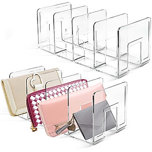 Vowcarol Clear Purse Storage Organizer, Mini Purse shelf for Closet, Small Clutch Purse Holder - 2 PACK