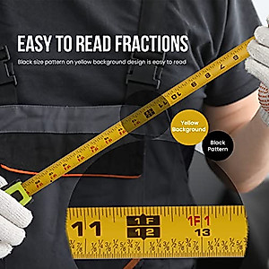 LICHAMP Tape Measure 25 ft, 6 Pack Bulk Easy Read Measuring Tape Retractable with Fractions 1/8, Multipack Measurement Tape 25-Foot by 1-Inch, C6RD