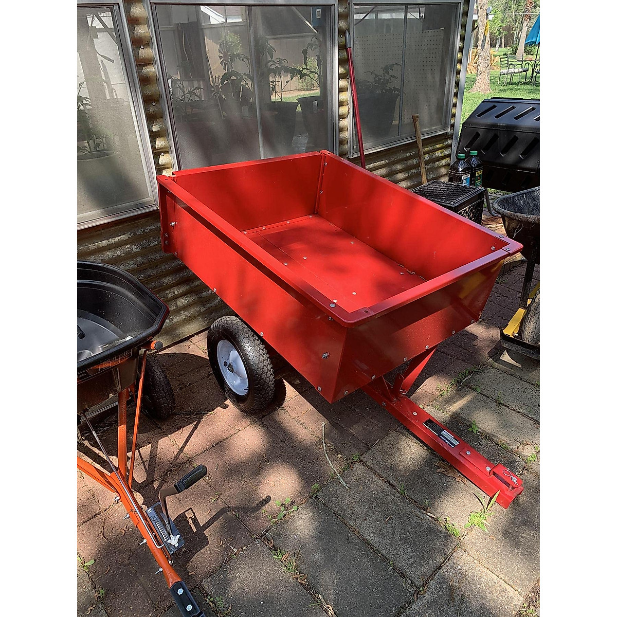 Haul Master 10 Cu. Ft Dump Tilt Trailer Cart for Lawn Garden with Removable Tailgate 600 lb Capacity