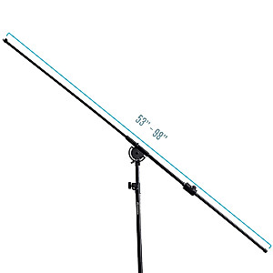 AxcessAbles Heavy Duty Microphone Boom Stand with Weighted Tripod Base | 80-inch Height Overhead Mic Stand | 96 Inch Boom Arm Stand | Shotgun Video Mic Stand | All Metal, No Plastic Parts