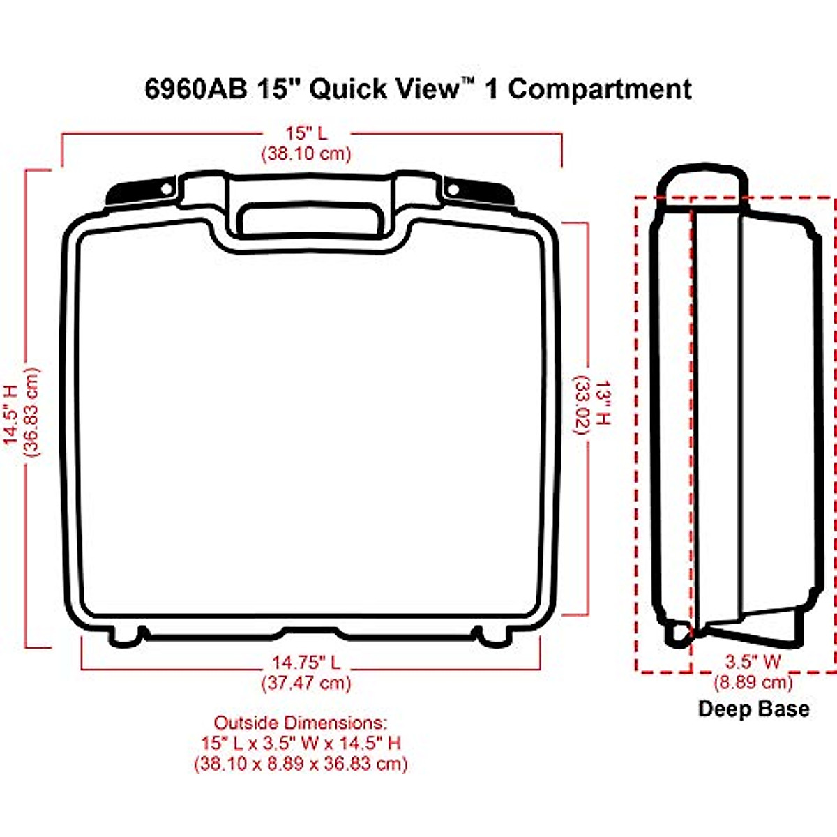 ArtBin 6960AB Quick View Deep Base Carrying Case, Portable Art & Craft Storage Box, 14.5" x 15", Clear