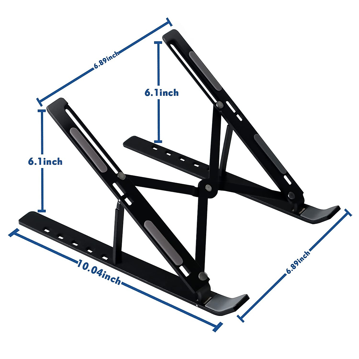 EMOME Laptop Stand for Desk Black, Adjustable Height Multi-Angle Stand, Portable Foldable Laptop Holder for Smaller Than 16 inches Computer Stand