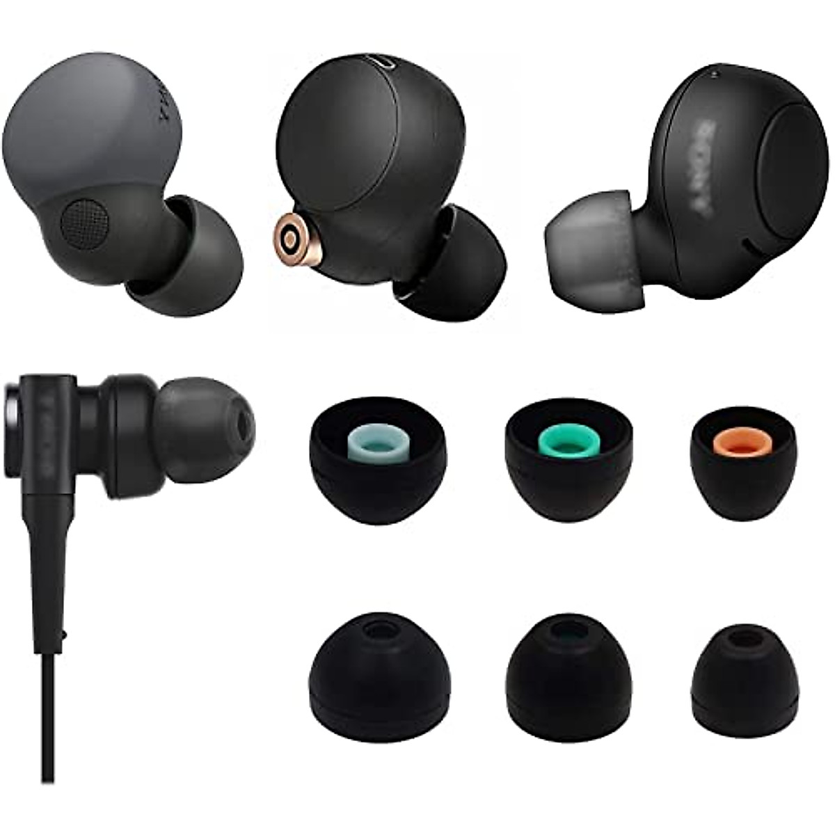 ALXCD Eartips Compatible with Sony in-Ear Headphone, S/M/L 3 Pairs Soft Silicone Ear Tips, Compatible with Sony in-Ear Headset MDR-XB50AP XBA-H1 WF-XB700 WF-1000XM3 WF-SP800N, etc. SML 3 Pairs