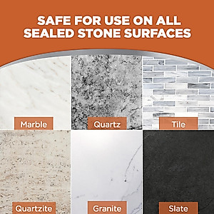 Weiman Granite Cleaner Polish and Protect 3 in 1 - 2 Pack - Streak-Free, pH Neutral Formula for Daily Use on Interior & Exterior Natural Stone