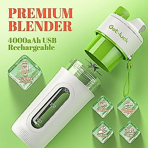 Small Blender for Shakes and Smoothies with 340ml Mini Portable Blender Cup and Travel Lid, BPA-Free Personal Blender for Smoothies with Durable 6 Stainless Steel Blades, USB Rechargeable Fresh Fruit Juicer for Kitchen, Travel, Gym & Office