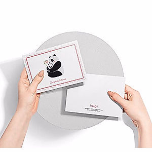 Twigs Paper Baby Shower Congratulations Cards with Envelopes for Mothers, Fathers, and Couples, Set of 12, Personalized Blank Cardstock, Celebration Welcome for Boys and Girls, Made in USA