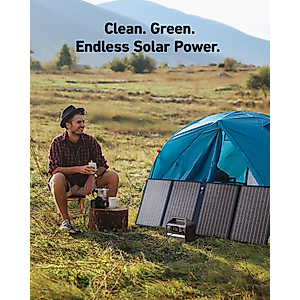 Anker 521 Portable Power Station, Solar Generator 256Wh with 100W Solar Panel, LiFePO4 Battery Pack, 200W 6-Port PowerHouse, 2 AC Outlets, 60W USB-C PD Output, for Outdoor Camping, RV(Anker Solix)