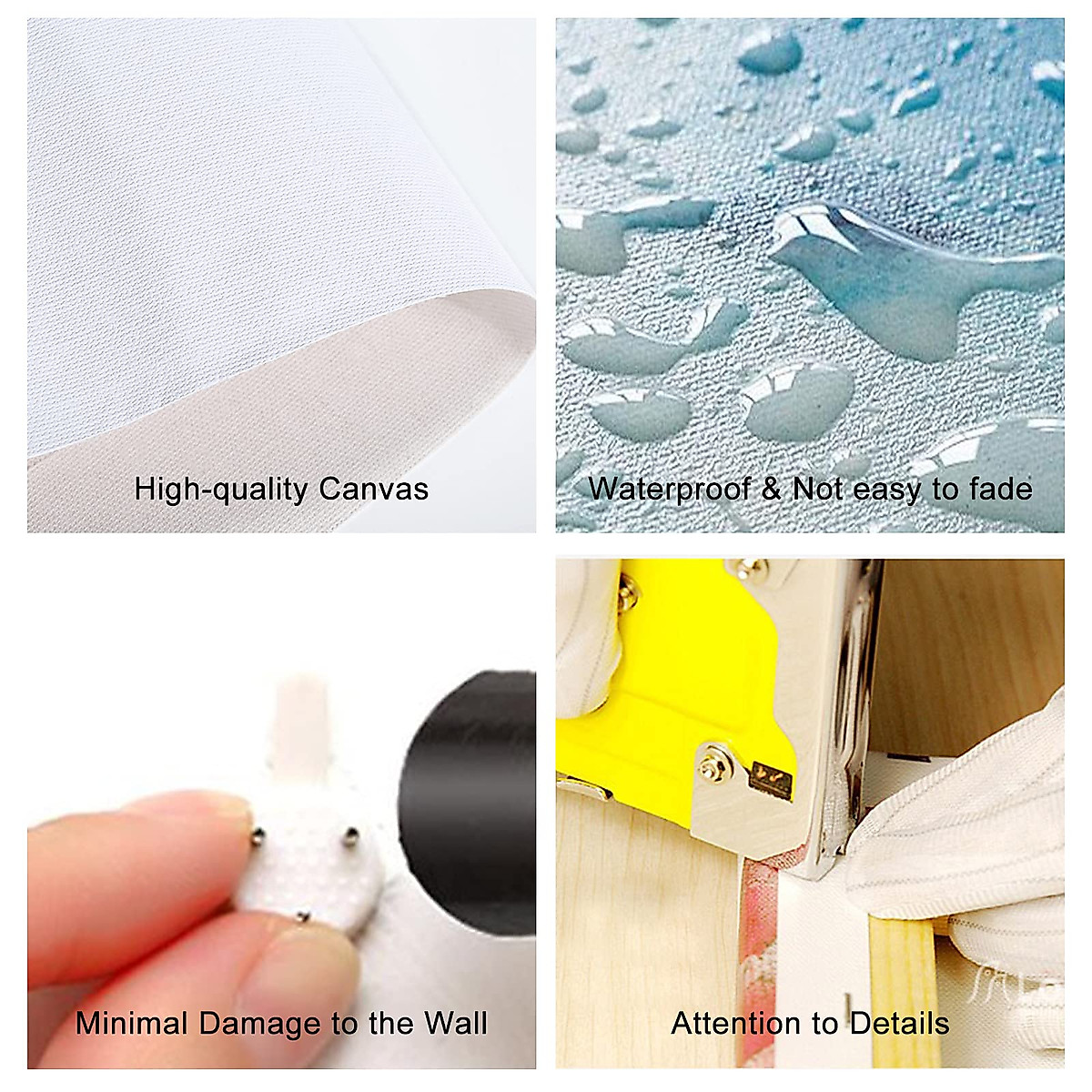 Wall Art Prints Paintings Stretched & Framed Beautiful interior of the Temple of Dendera or the Temple of Hathor Poster Home Living Room Decoration Ready to Hang 4 Panel Canvas Pictures