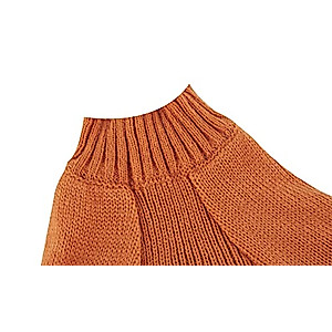 Orange Black Plaid Pet Halloween Holiday Clothes Pumpkin Dog Sweater for Small Dogs, Small (S) Size