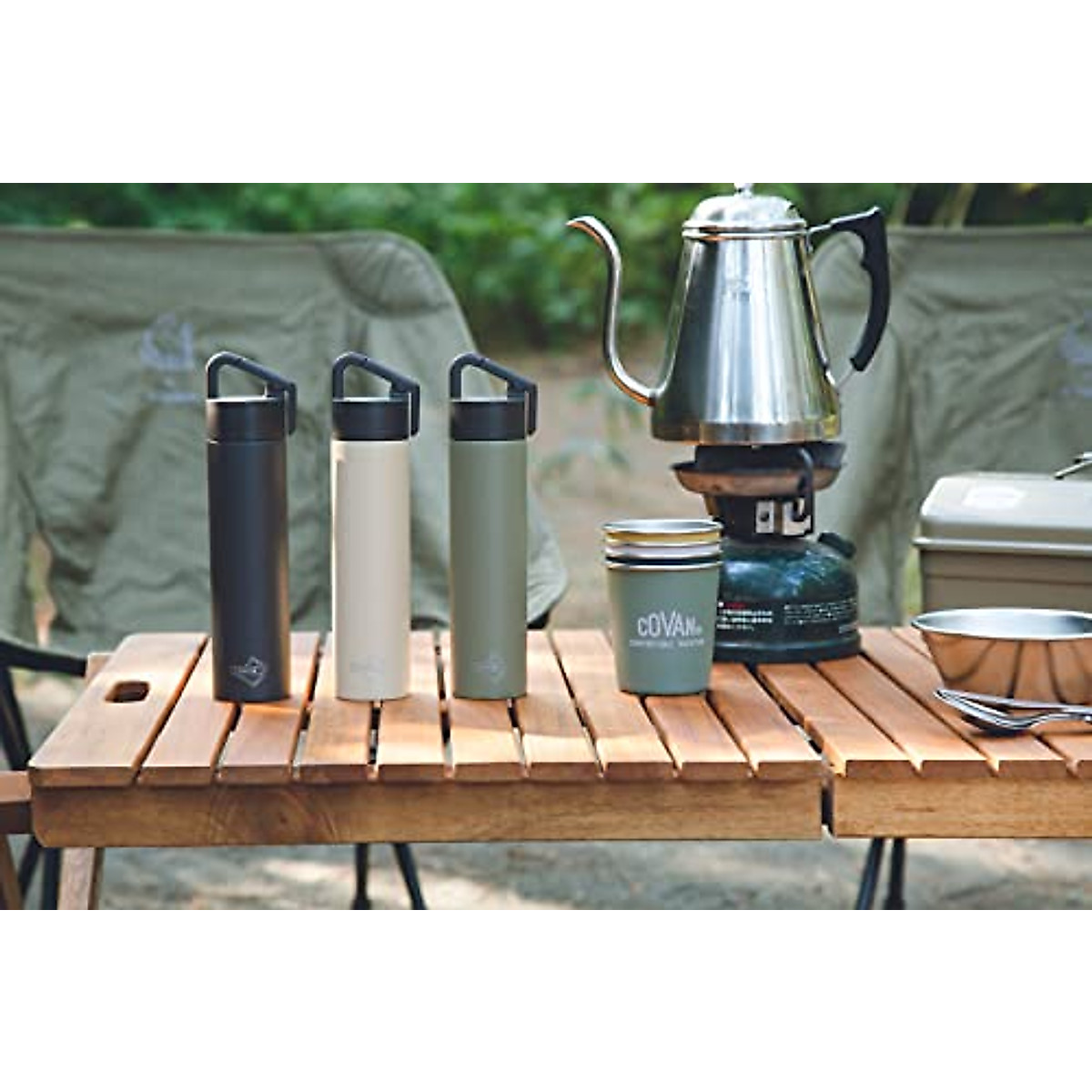Poketle Personal Insulated Bottle with Hanging Carabiner, Outdoor Portable Bottle, Tall 180ml, Charcoal Gray