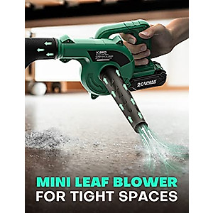 KIMO Cordless Leaf Blower & Vacuum, 2-IN-1 20V Leaf Blower Cordless with Battery and Charger, 150CFM Lightweight Mini Cordless Leaf Vacuum, Handheld Electric Blowers for Lawn Care /Dust/Pet Hair