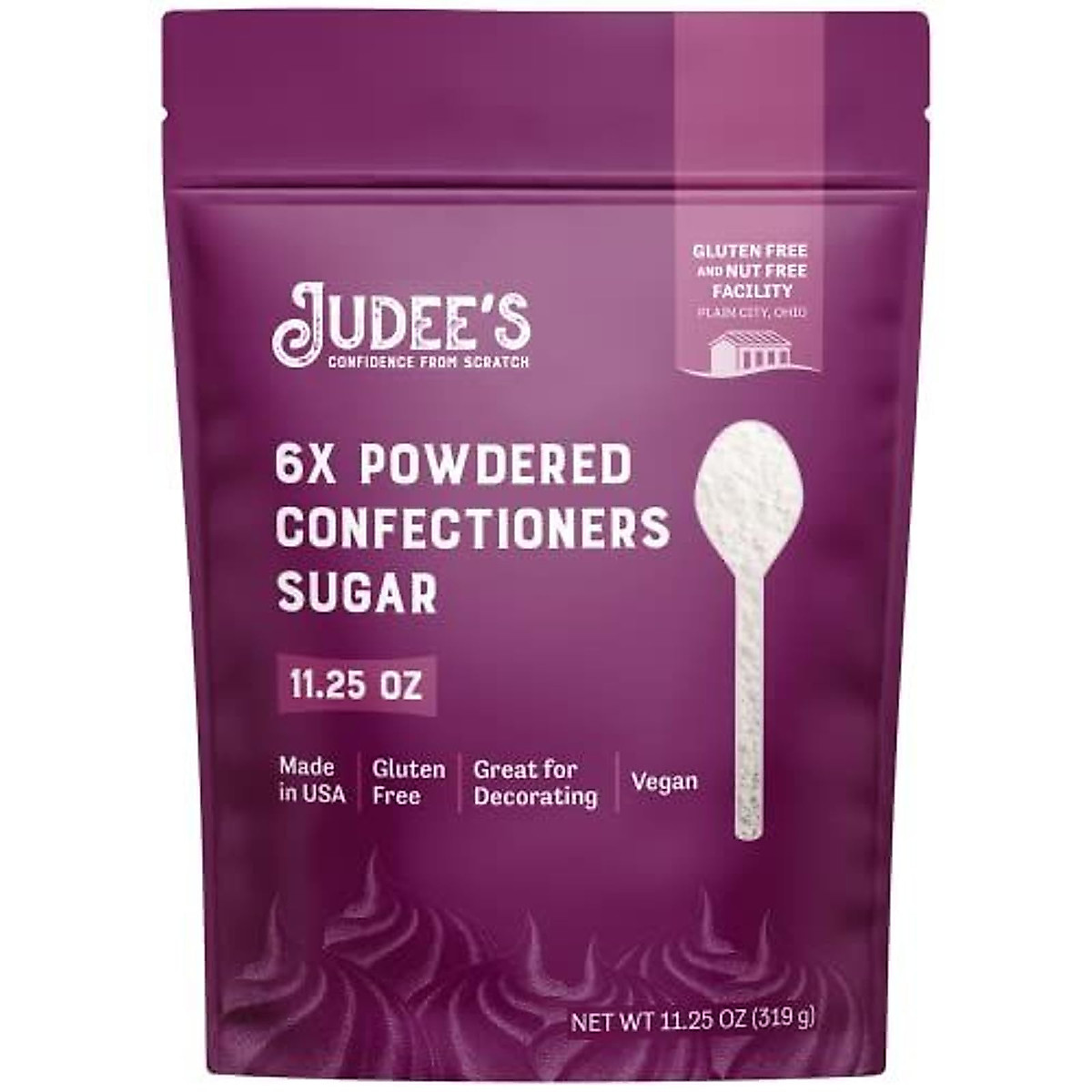 Judee’s 6X Powdered Confectioners Sugar 11.25 oz - 100% Non-GMO, Gluten-Free, and Nut-Free - 6X Size Perfect for Icings, Frostings, and Dusting Baked Goods