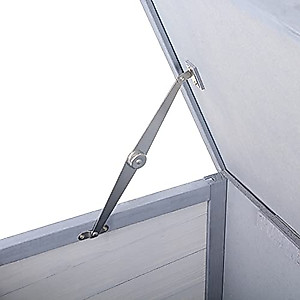 PawHut Wooden Rabbit Hutch Bunny Hutch Cage Guinea Pig with Waterproof Roof, No Leak Tray and Feeding Trough, Indoor/Outdoor, Gray