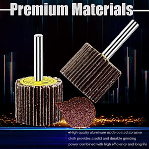 12 Pcs Abrasive Flap Wheel Sander Set, 1/4”Shank Flap Sander for Drill, Flap Wheel Sander Drill Attachment, 80 Grit Flap Wheels