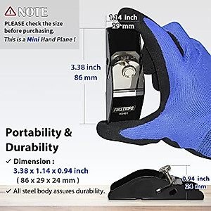 FIRSTINFO H5401 Mini Hand Plane Small Lightweight Steel Body Trimming Plane for Woodworking/Trimming/Wood Planing
